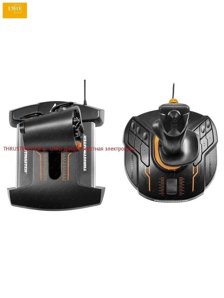 Thrustmaster T16000M FCS HOTAS комплект для двуручного джойстика: авиаджойстик +TWCS манипулятор тяги (совместим с ПК)