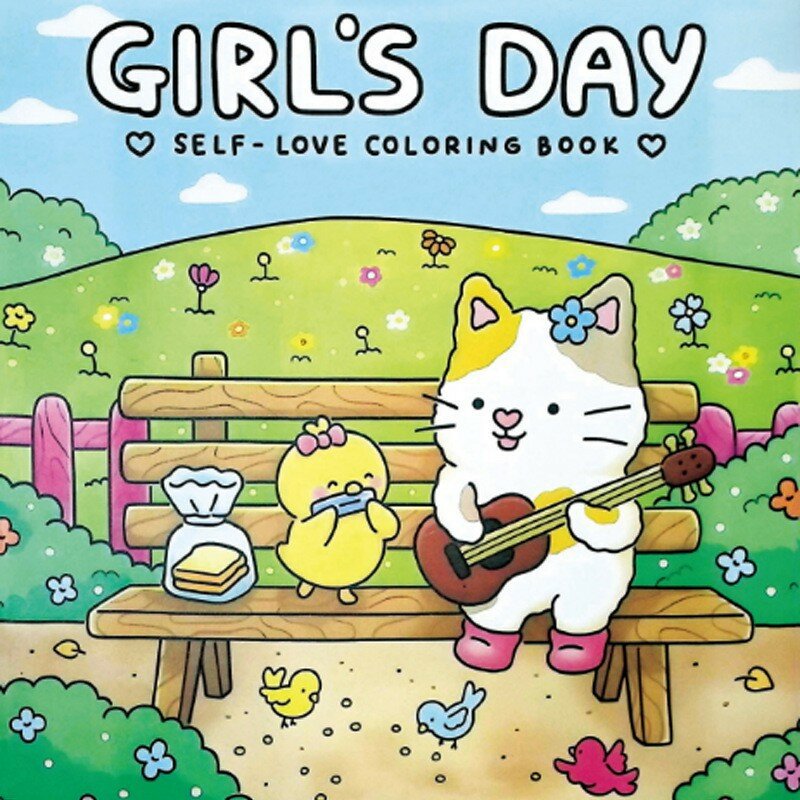 Книга-раскраска для взрослых и подростков Girl's Day, Милые животные, Легко рисовать, Рисование и рисование,