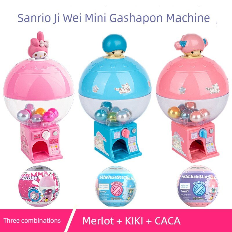 Мини-автомат для гашапон игрушек Sanrio 3шт Май Мелоди Лала Кики - Диспенсер капсул в подарок детям на праздник