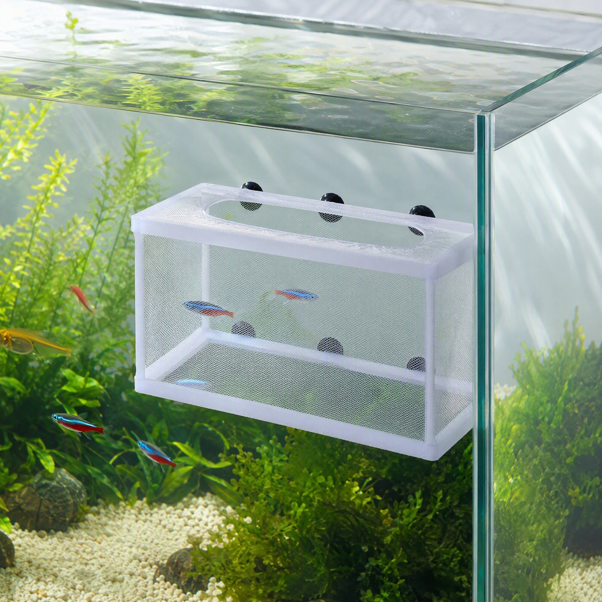 Сетка Для Размножения Рыб С Присосками Размер 26.40X15.20X15.20Cm