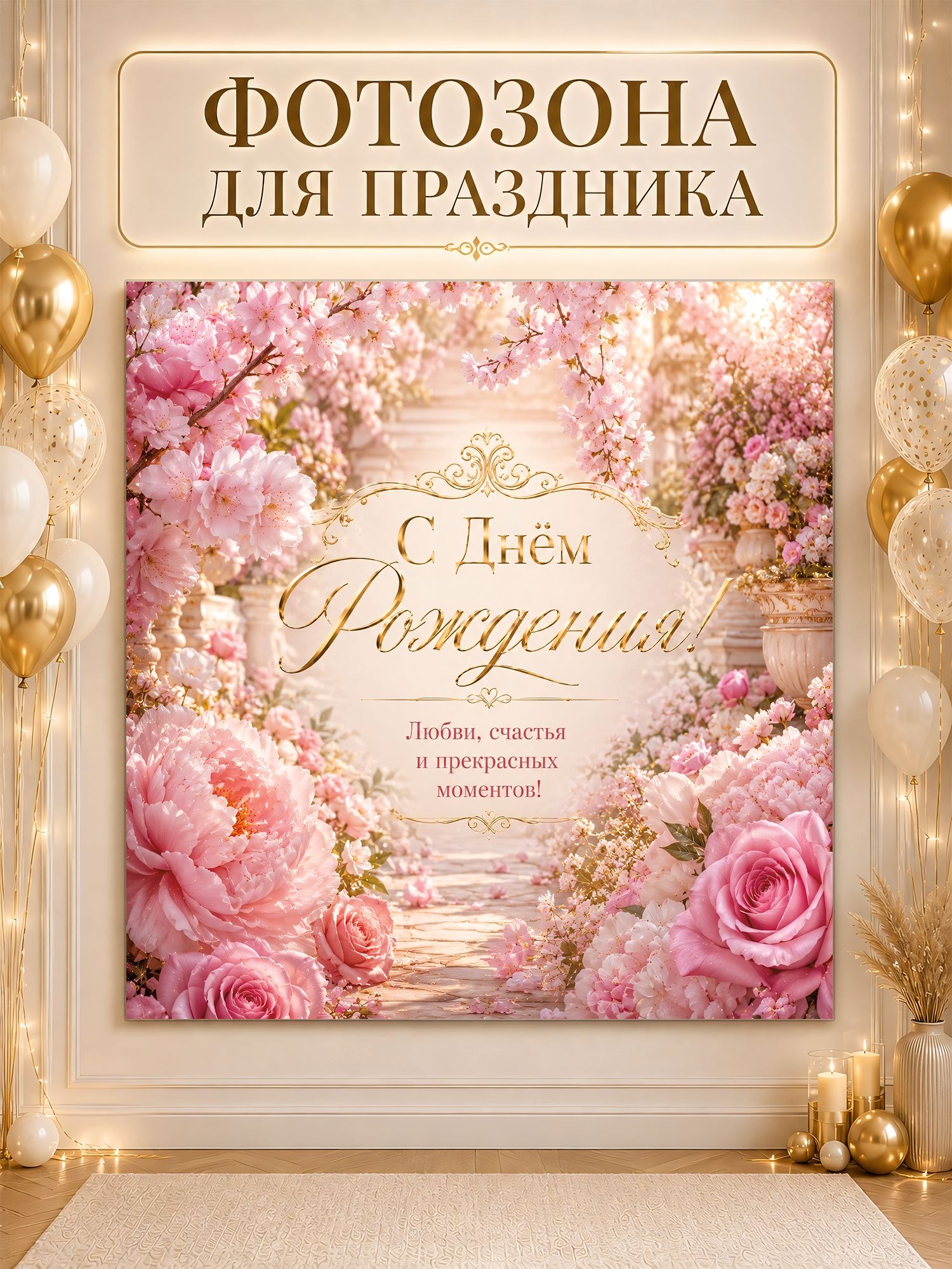 Фотозона на день рождения. 150х150 см Баннер для праздника 10