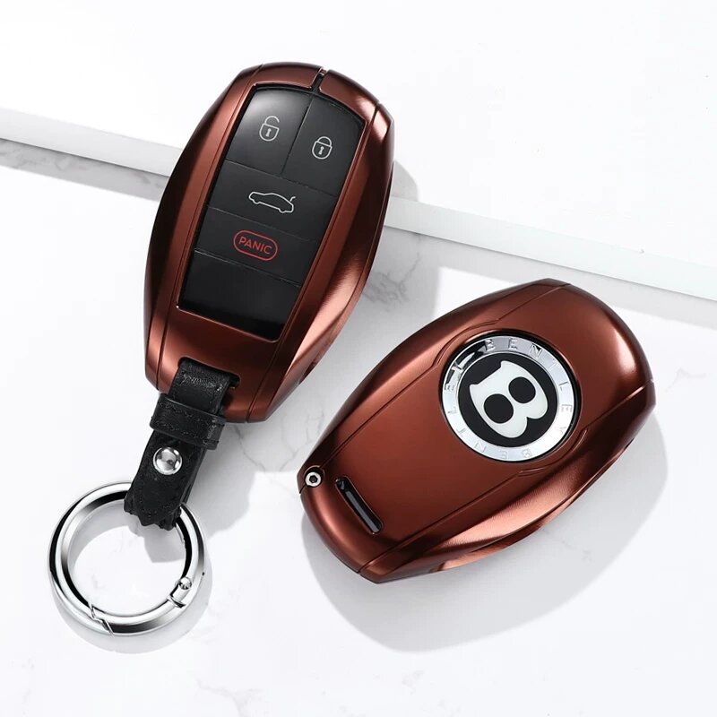 Алюминиевый чехол для ключа Bentley для Flying Spur, Bentayga, Continental GT и Mulsanne в коричневом цвете с ключевой