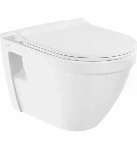 Подвесной унитаз VitrA S50 7740B003-0075 безободковый Rim-ex (Рим-экс) белый санитарный фарфор антибактериальное покрытие Hygiene (Хайджн)