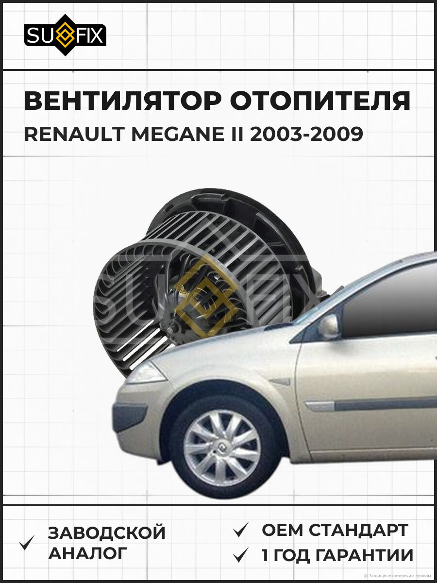 Вентилятор отопителя SUFIX FN1069 Рено Меган II RENAULT MEGANE II 2003-2009