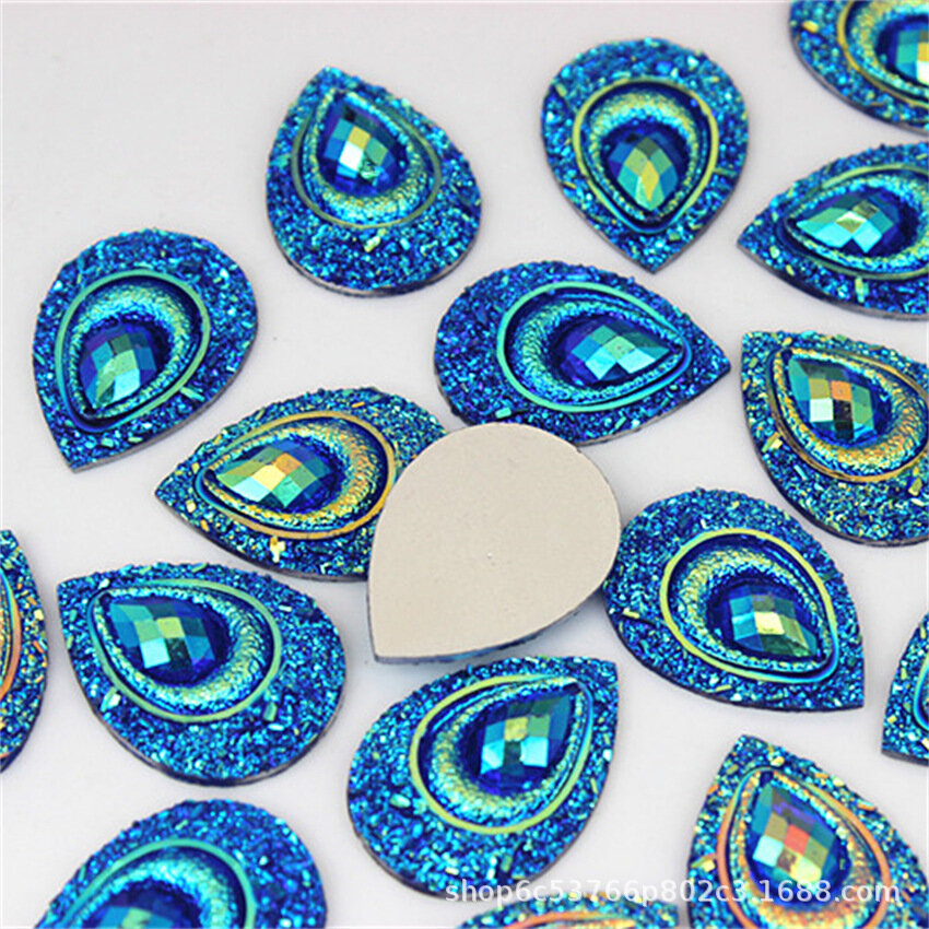 18x25мм AB стразы капля с плоским дном Dark Blue AB для DIY украшений, 20 шт