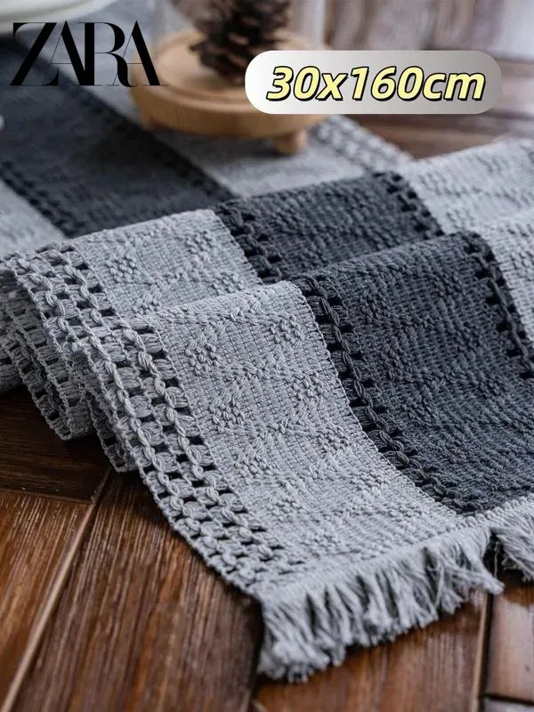 ZARA HOME Дорожка для стола 30x160 см хлопок термостойкая серый-