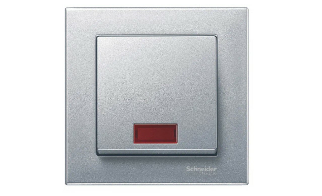 Schneider Electric Merten SM Алюминий Клавиша 1-ая с окошком, без линзы