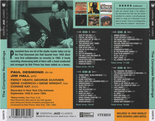 Музыка CD Paul Desmond - Complete Recordings (CD, Box Set, Compilation, 2022)