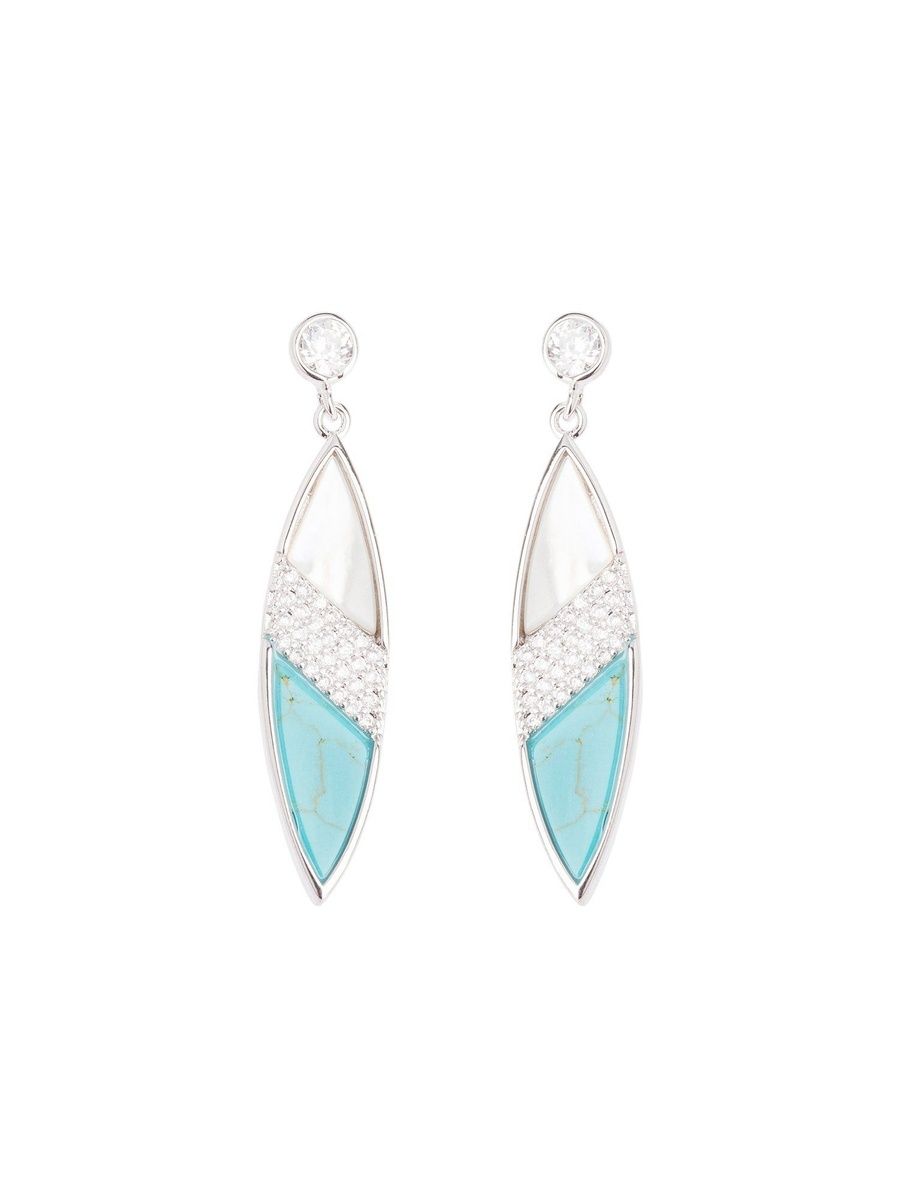 Серьги Fiore Luna, кристалл, ракушка