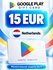 Подарочная карта Google Play 15 EUR / Нидерланды / Пополнение счёта / Gift Card ...