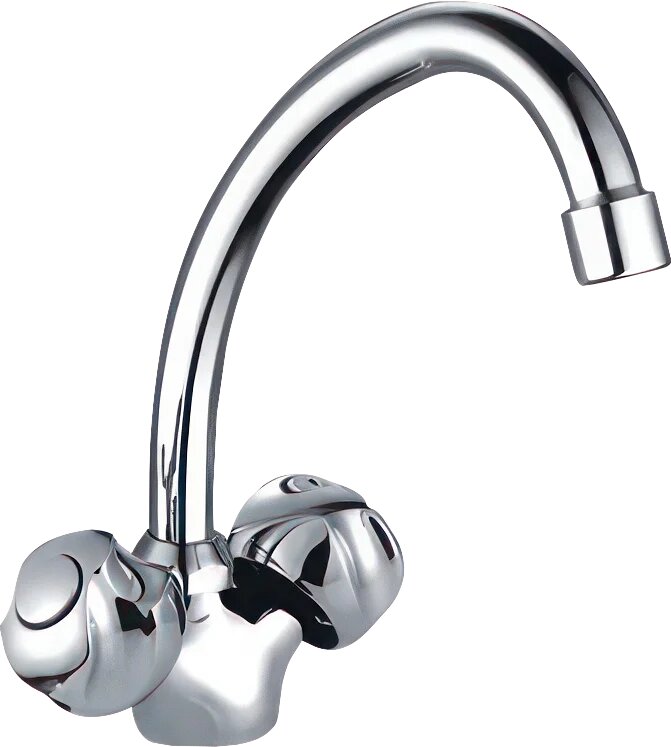 Смеситель для кухни Ledeme H26 L4126 с поворотным изливом, хром, глянцевый, вентильный