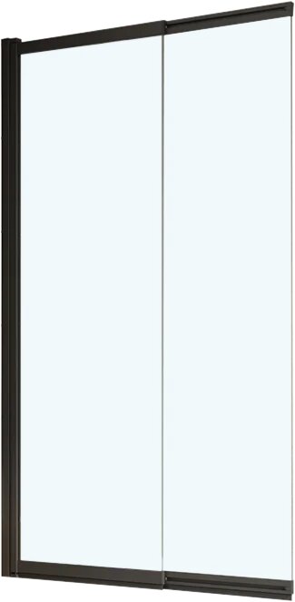 Шторка на ванну BelBagno Luce VF-11-90/145-C-NERO 90 см, стеклянная, раздвижная, черная, распашная, прозрачная