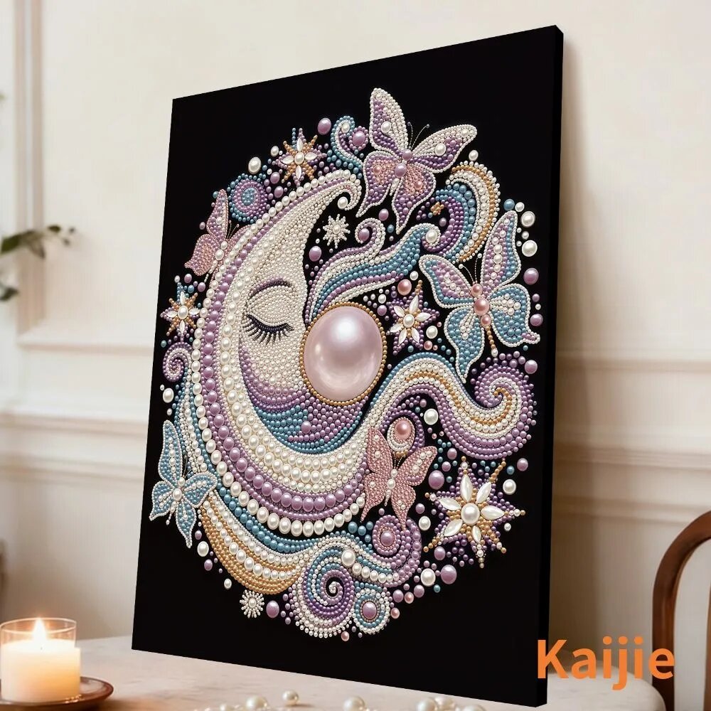 DIY-картина из бисера Лунная бабочка 30 40 см с рамкой