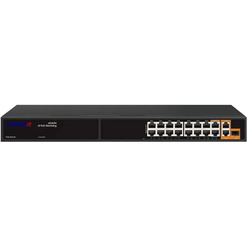 Коммутатор Trassir TR-NS11191S-285-16PoE неуправляемый портов RJ-45 - 18 SFP - 1
