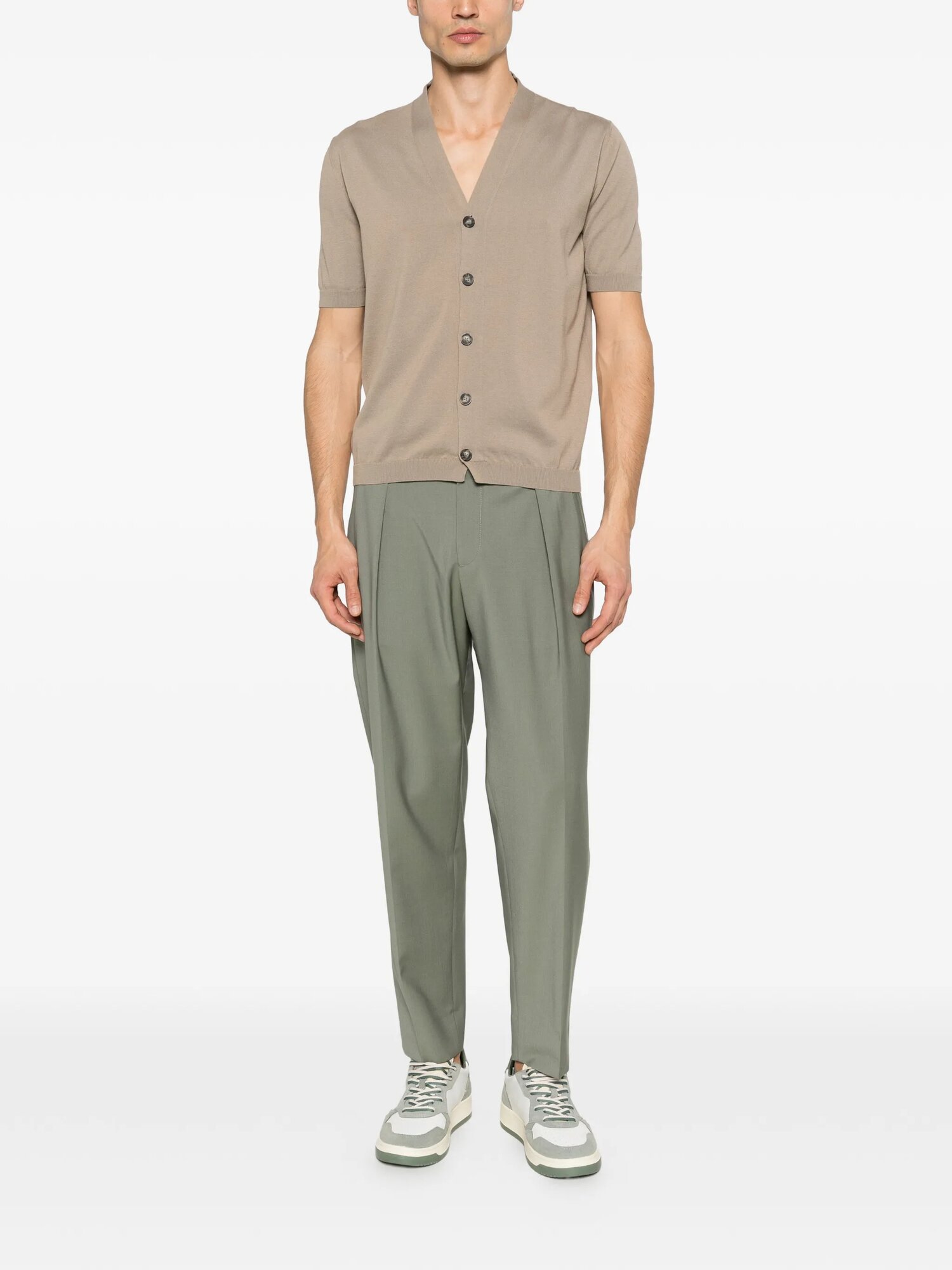 Кардиган LUIGI GENTILE Button short-sleeve cardigan, размер 54, разноцветный — фото 1