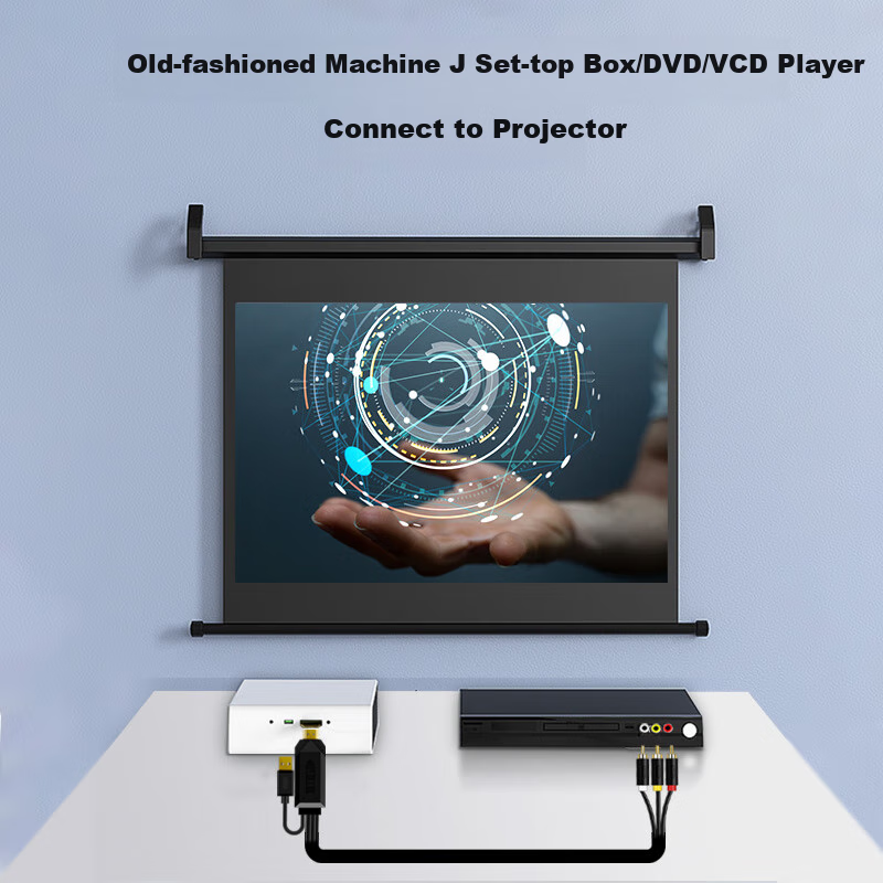 Кабель преобразователя AV в HDMI Jinghua 3 RCA USB-питание для DVD-плееров ТВ компьютеров мониторов проекторов черный 1
