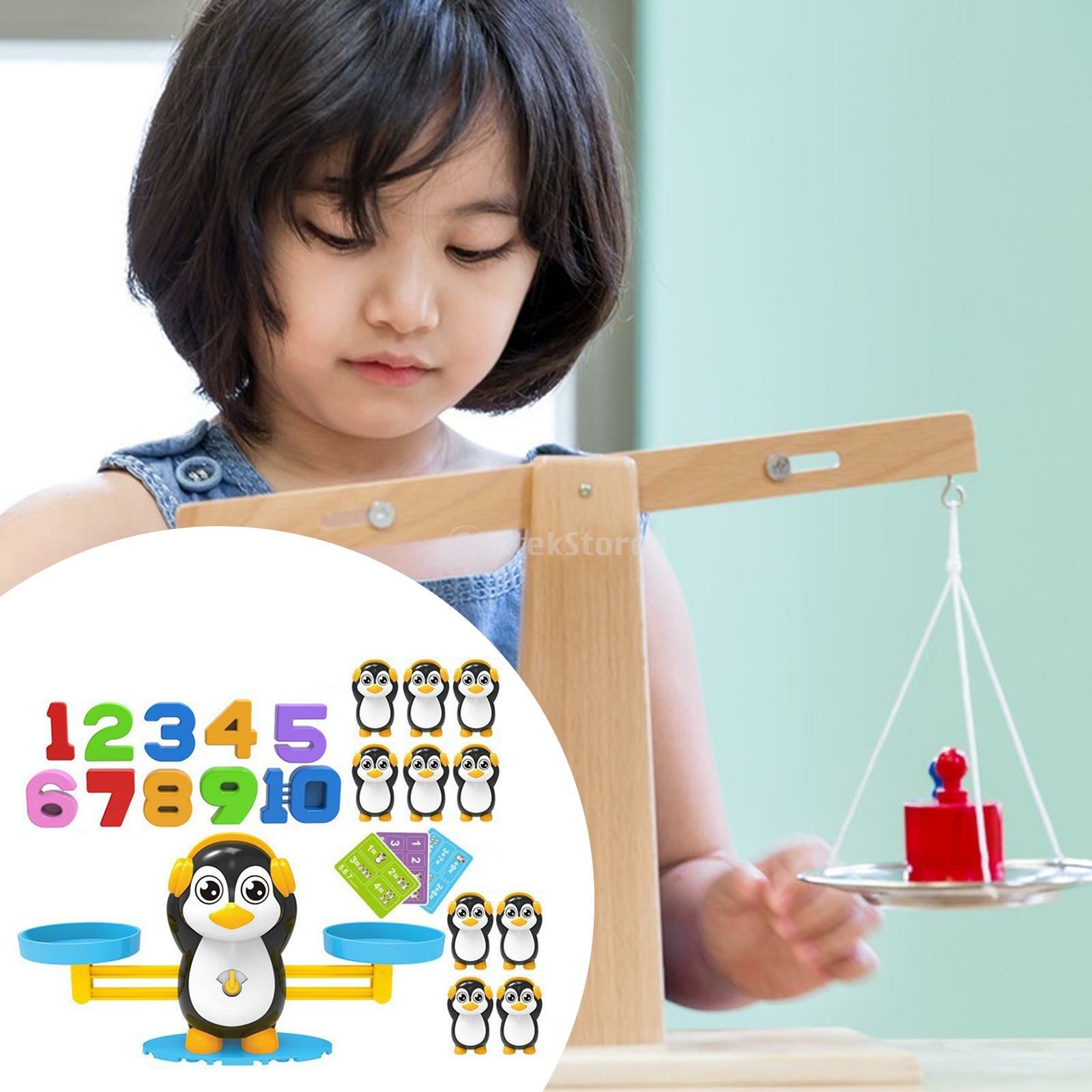 Игра для счета с весами "Пингвин" для детей 3-5 лет, развива