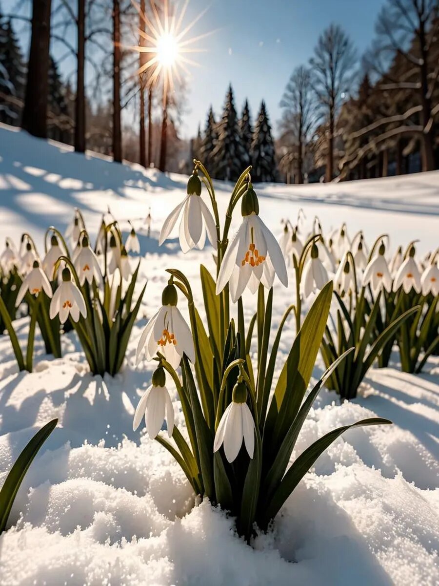 Картина по номерам на холсте Подснежники 40*50 см