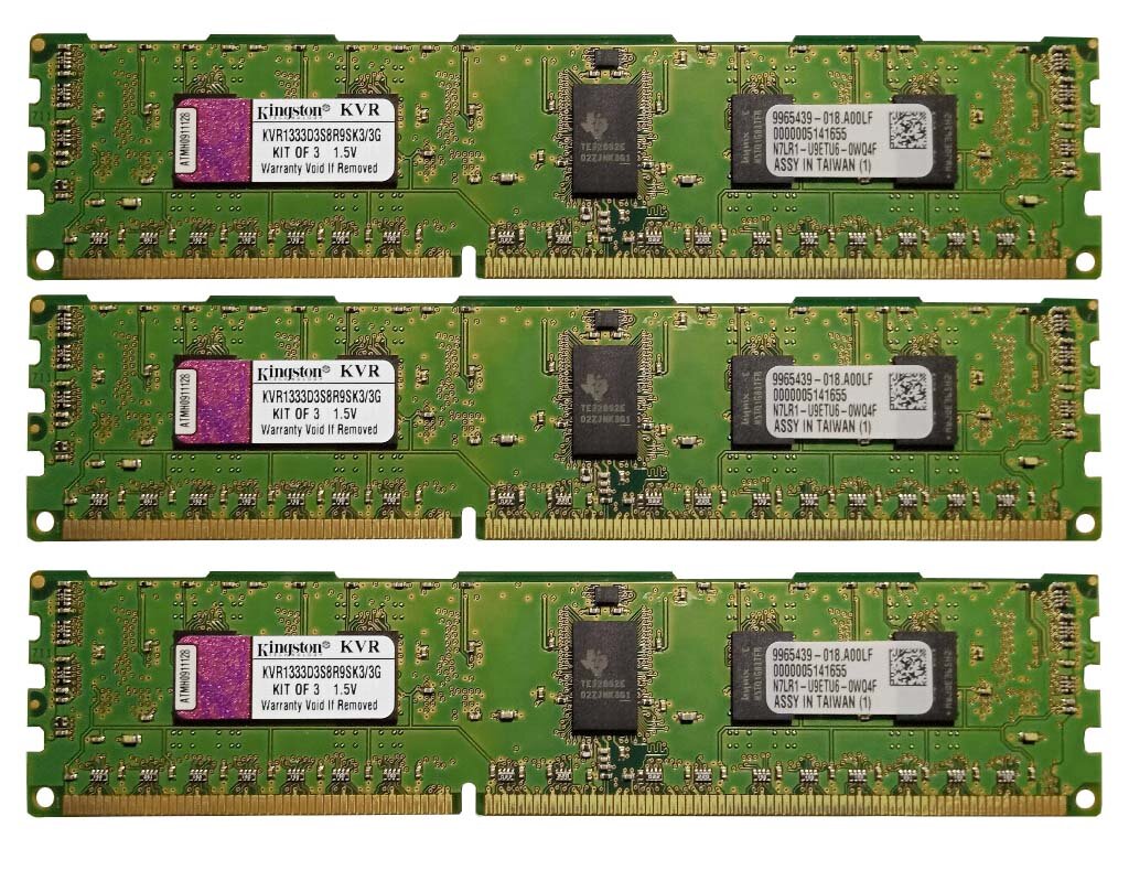 Оперативная память Kingston KVR1333D3S8R9SK3/3G DDRIII 3Gb