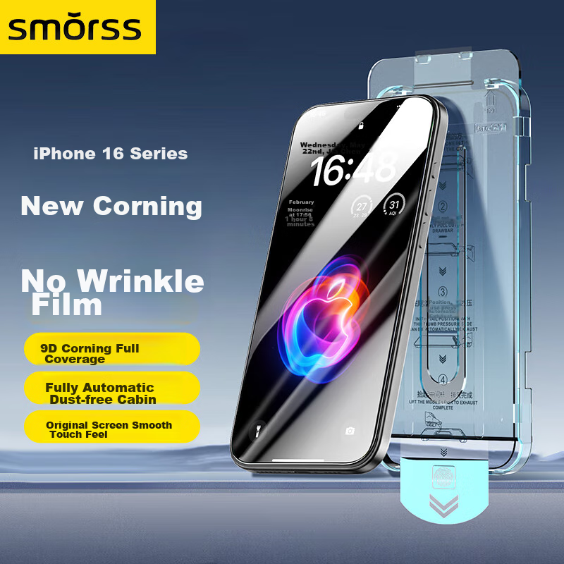 Защитная пленка из закаленного стекла Corning для Apple iPhone 16 Pro Max, полное покрытие, HD, противоударная,