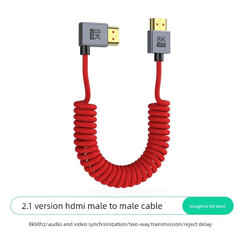 Кабель HDMI с пружинным механизмом, ультратонкий и мягкий, высококачественный, 8K 2.1, для подключения приставки,