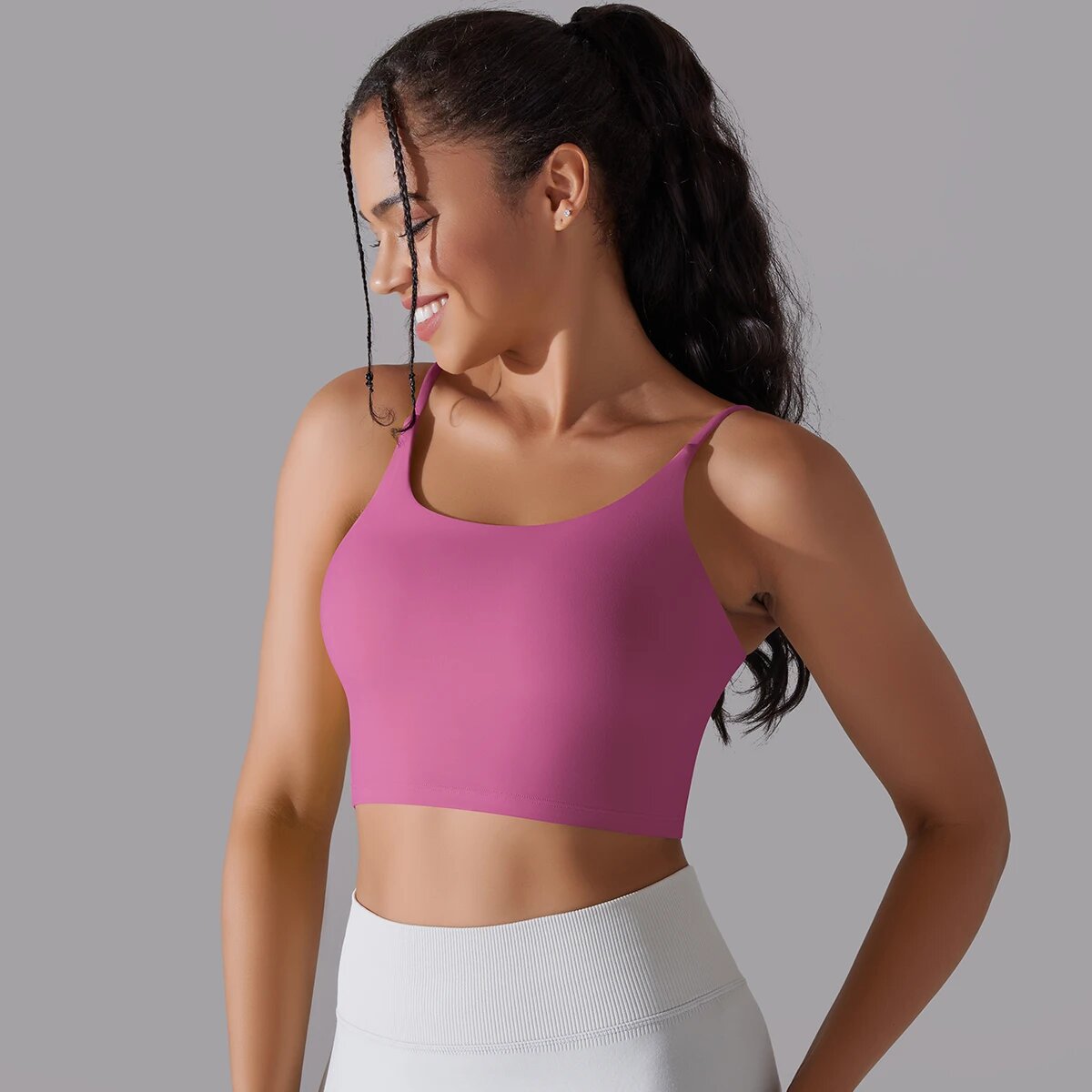 Спортивный топ для йоги Hamidou Pink Lychee, L
