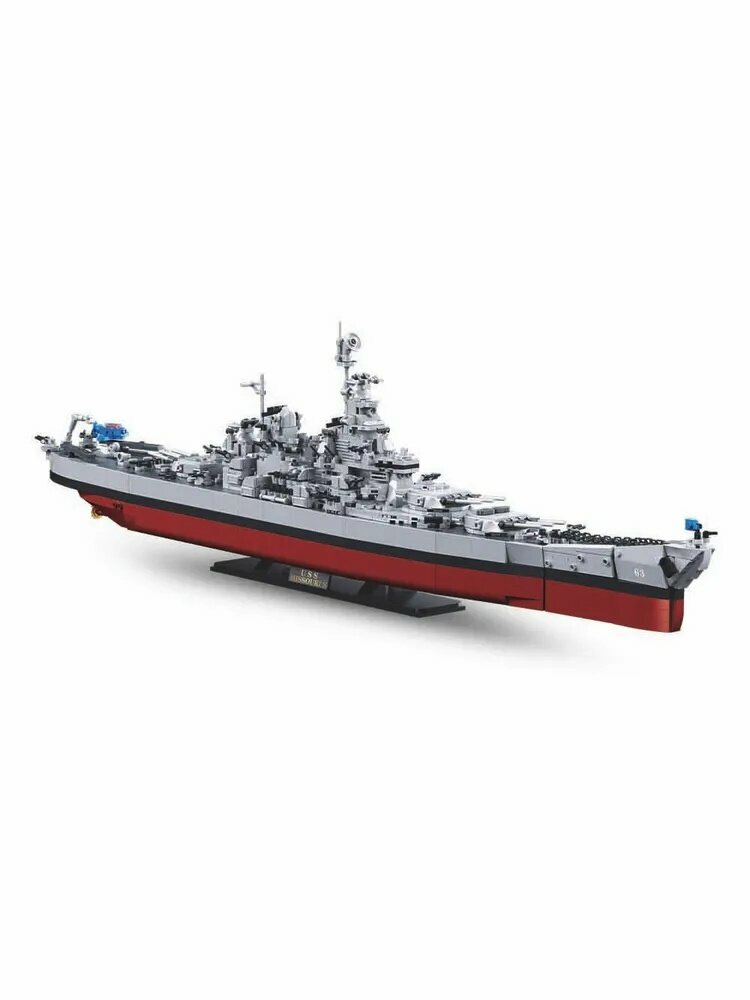 Конструктор Sluban Американский линкор "Миссури" / USS Missouri (M38-B1291,1739 деталей)- Детский военный набор , серия Армия WWII