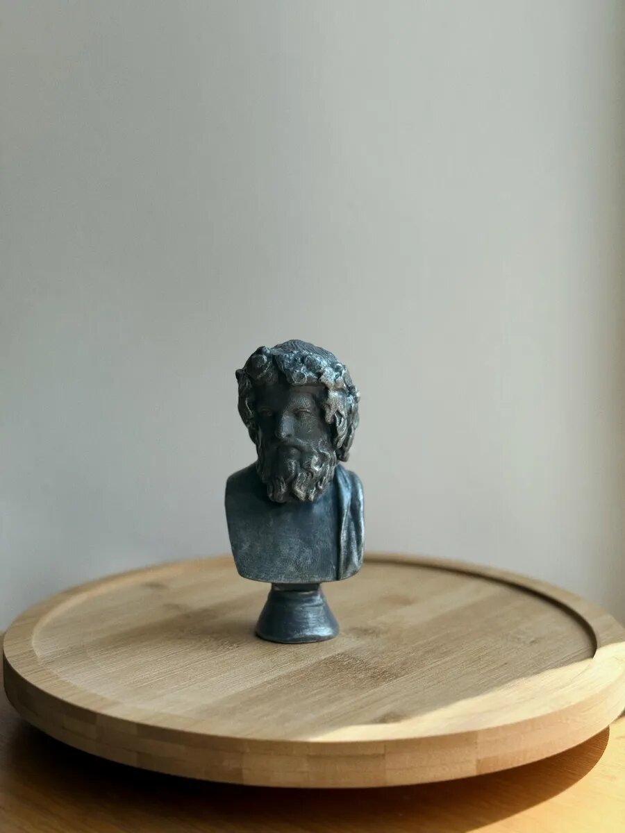 Статуэтка Бюст Дионис, 12 см, из гипса, ручная работа, в цвете — фото 1