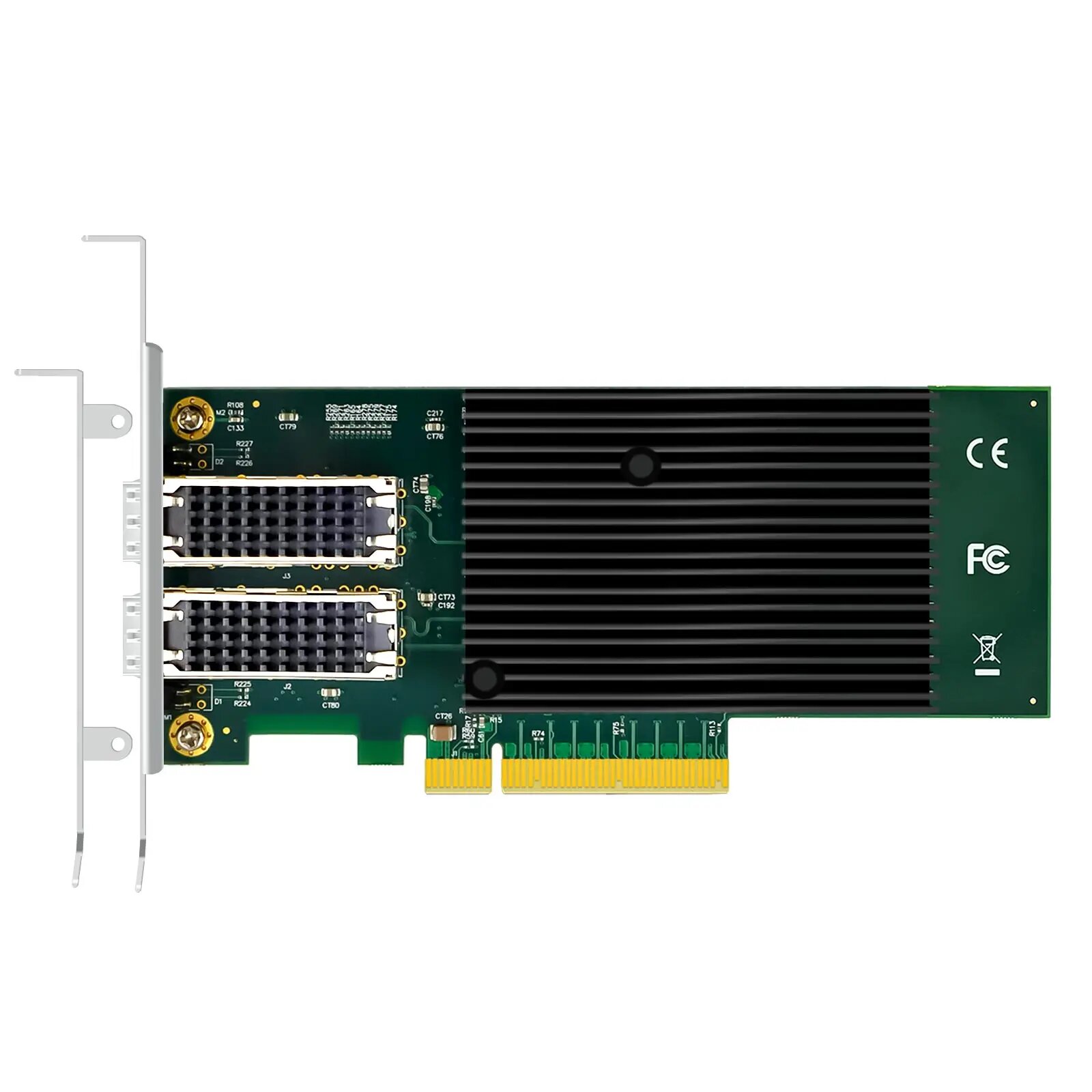 2-портовая сетевая карта 10G SFP+ Ethernet с контроллером Intel X710, интерфейсом PCIE 3.0 X8