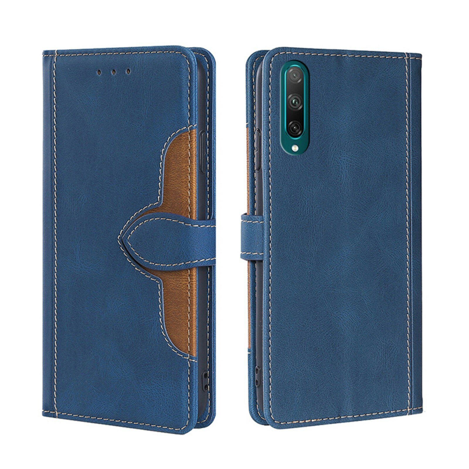 Чехол-книжка MyPads для Honor 30i с узором и синими вставками, защита и подставка
