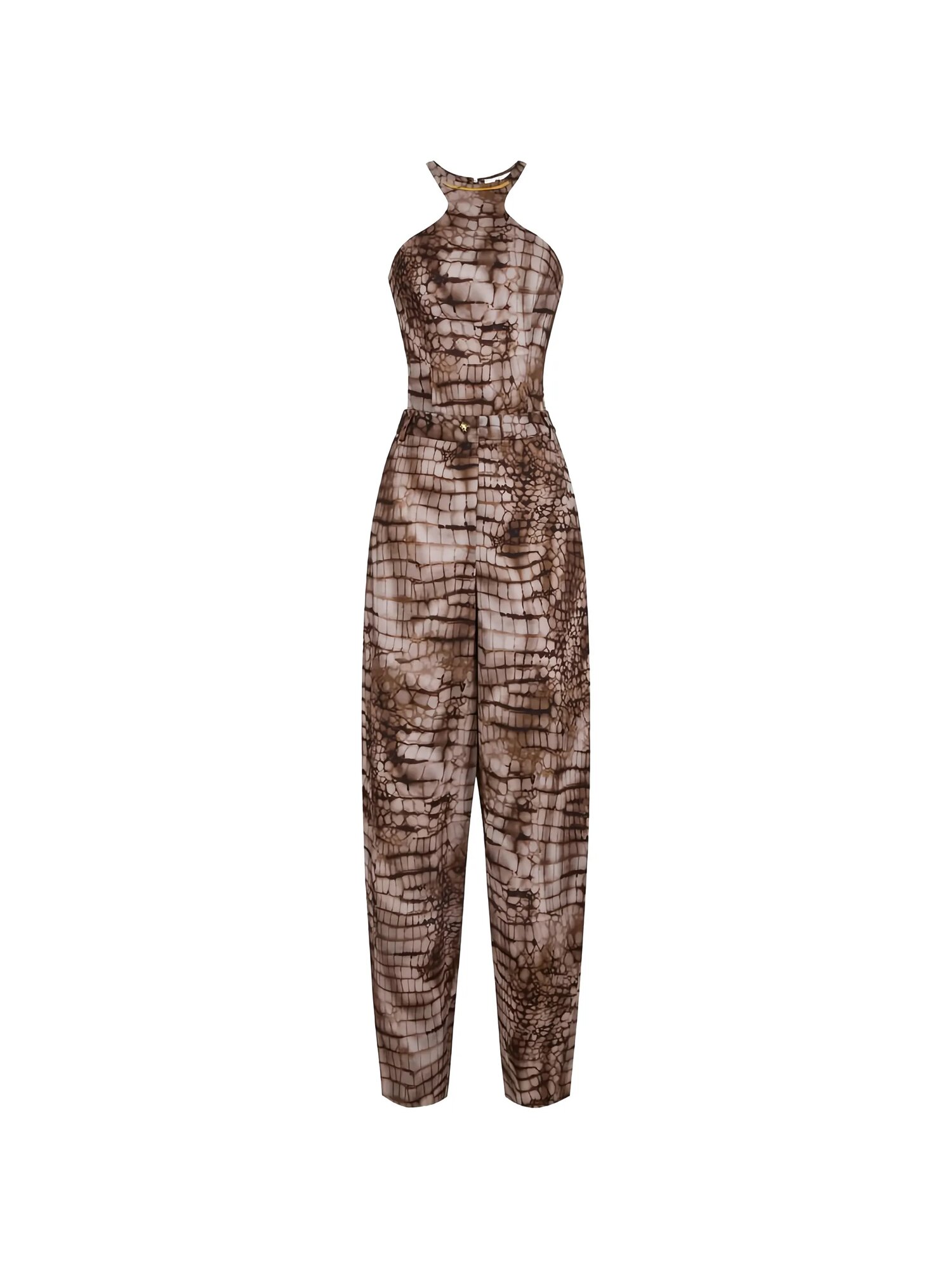 Комбинезон Elisabetta Franchi Alligator-print racerback jumpsuit