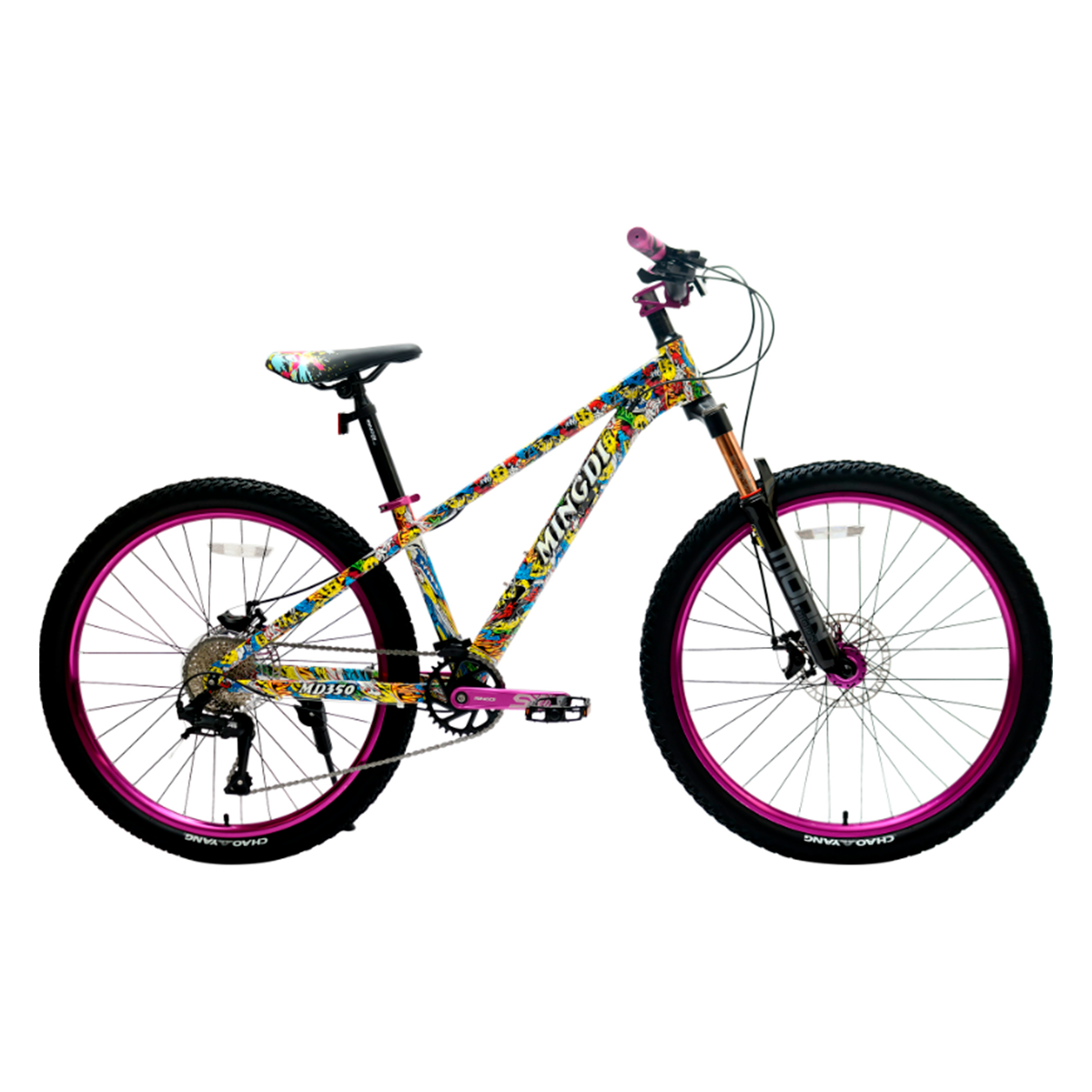 Горный велосипед BREND MINGDI ORIGINAL 26MD-350, диаметр колес 26", 9 скоростей, рама сталь, желтый