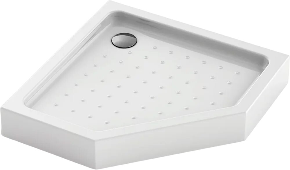 Поддон для душа Veconi Tezeo acrylic TZ-53 100x100 см, акриловый, низкий, пятиугольный, с антискользящим покрытием