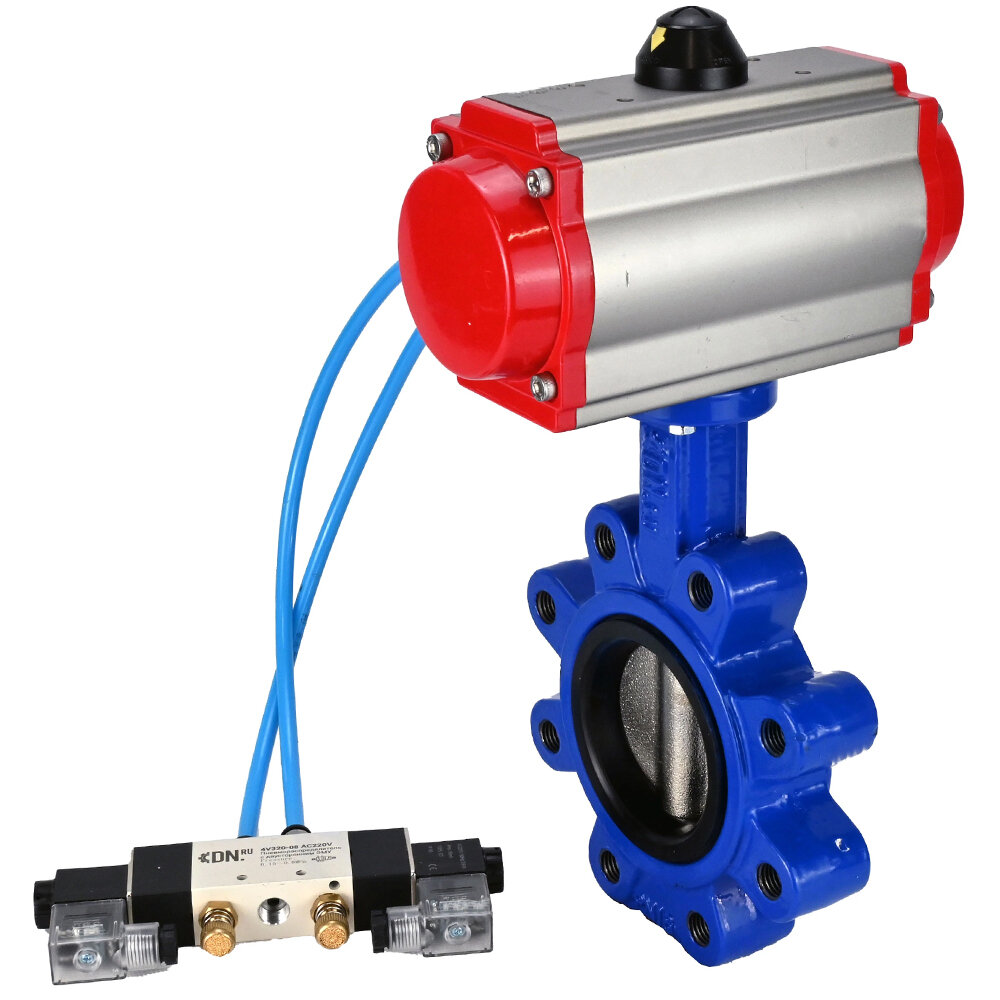 Затвор DN.ru QT450-QT450-EPDM-2W-Fb-H Ду50 Ру16 LUG, с пн. прив. DA-065, пн. распр. PND1-T08-220VAC NAMUR