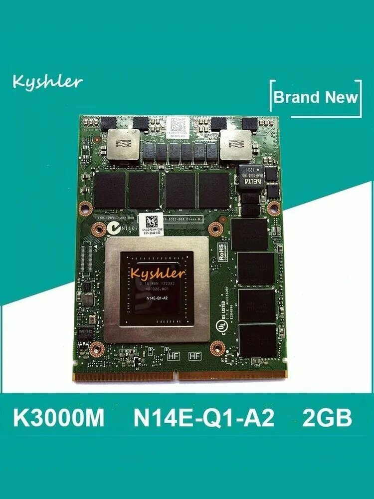 Quadro K3000M GDDR5 2 ГБ для iMac A1311 A1312 HD6970m Обновление графической видеокарты ноутбуков 0TW63C N14E-Q1-A2 для HP DELL