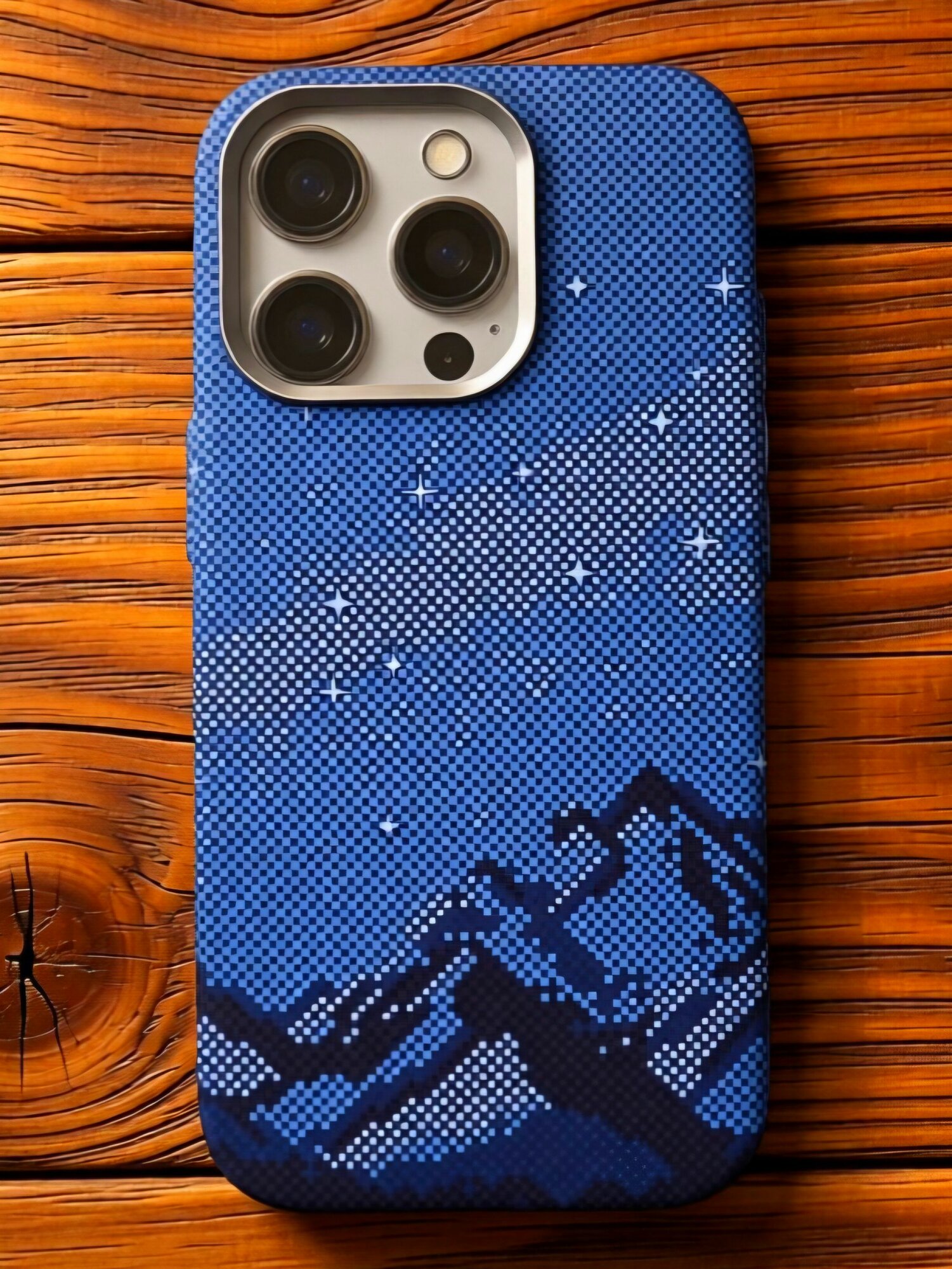 Чехол матовый под карбон Luxo для iPhone 16pro с поддержкой MagSafe /blue