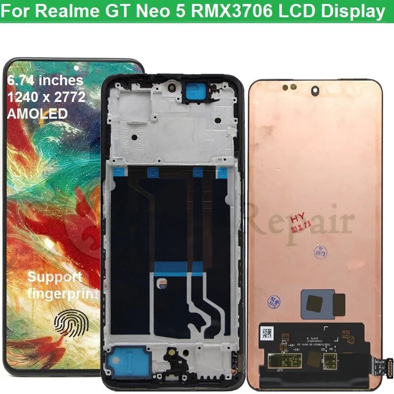 Дисплей Realme GT Neo 5 SE RMX3700 6.74" в сборе, neo5 se with frame