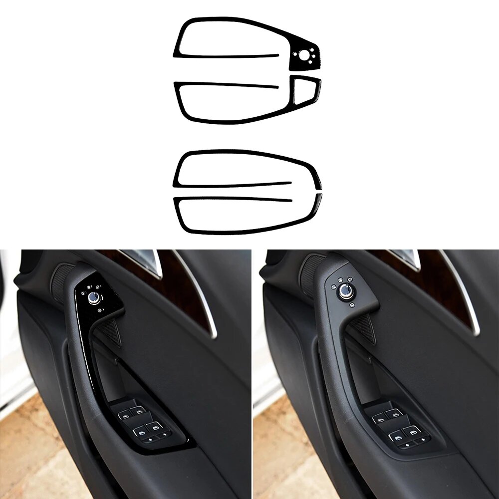Для Audi A6 S6 C7 A7 S7 4G8 2012-18 Piano Black Co-pilot Панель приборной панели Накладка на отделку салона автомобиля Аксессуары Наклейка