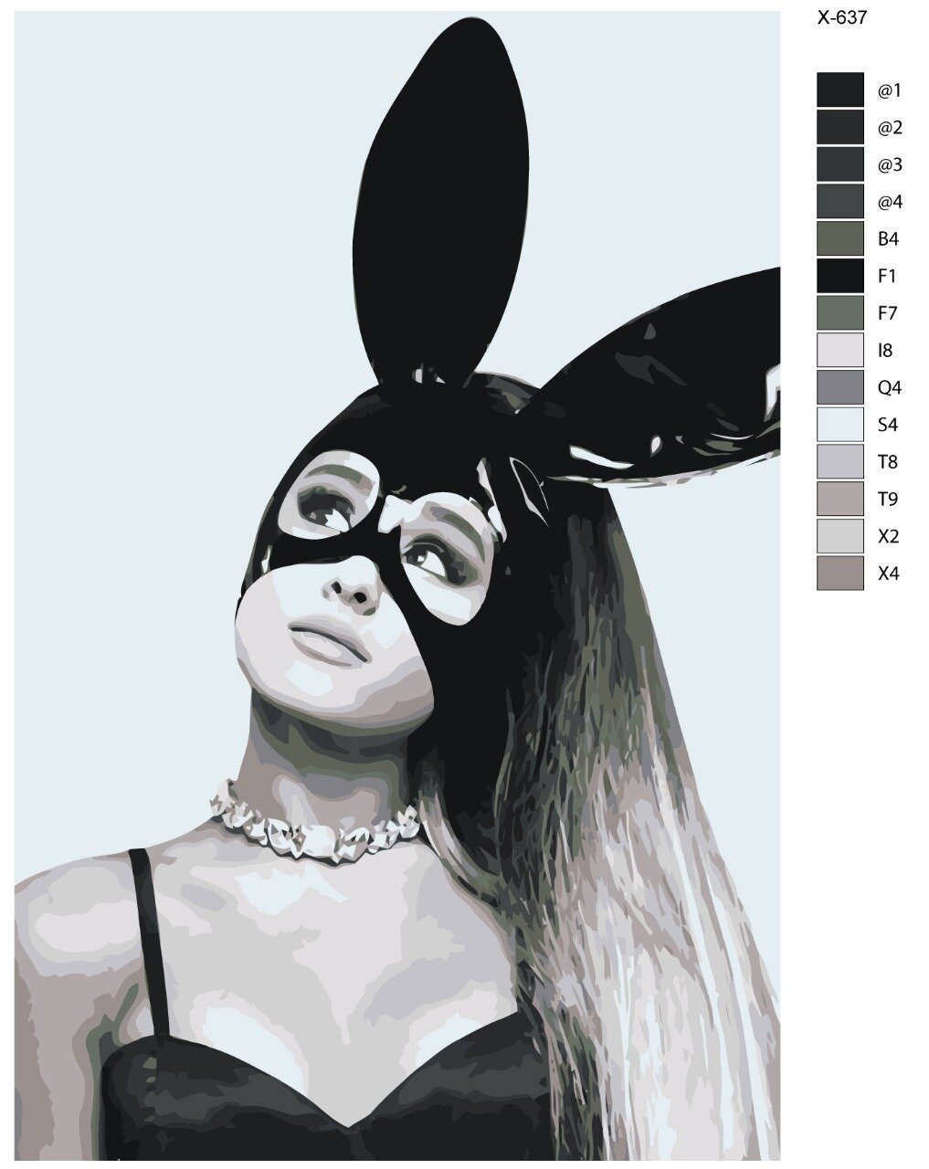 Картина по номерам X-637 "Певица Ariana Grande (Ариана Гранде)" 80x120