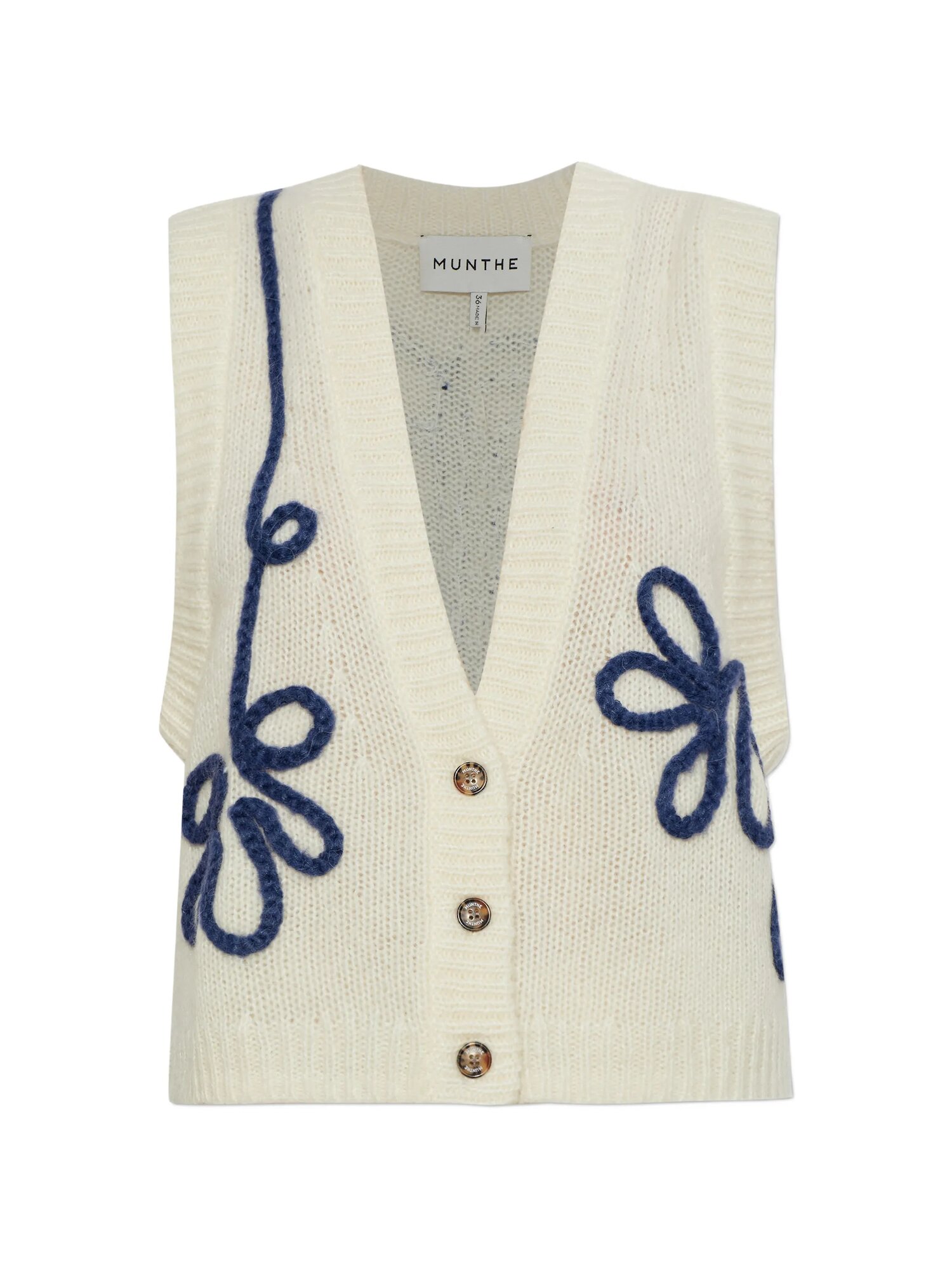 Кардиган Nowland embroidered knitted sleeveless wool cardigan