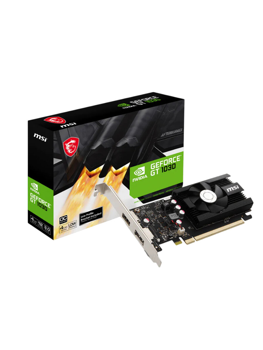 Видеокарта MSI GeForce GT 1030 4GD4 LP OC, низкий профиль