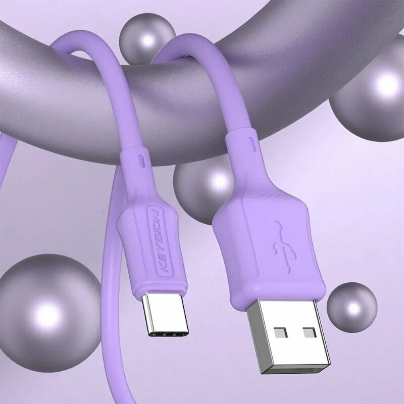 KEYSION Кабель для мобильных устройств USB 2.0 Type-A/USB Type-C, 1.8 м, пурпурный