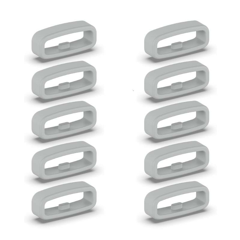 Силиконовые крепёжные кольца для ремешка часов (10 шт.), Серый - 20MM
