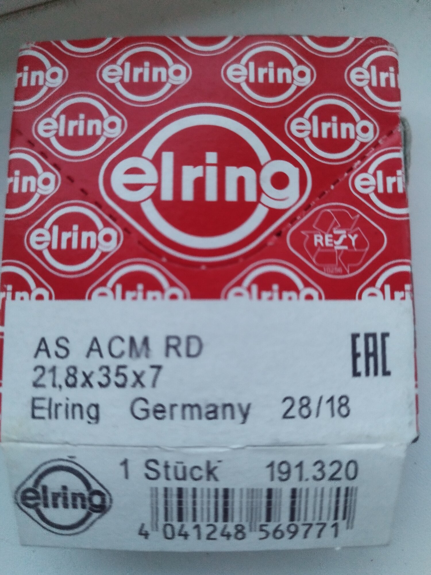 ELRING 191.320 Сальник первич. вала AUDI A1 (8X1 8XF) 1.6 TDI [2010/05-.]