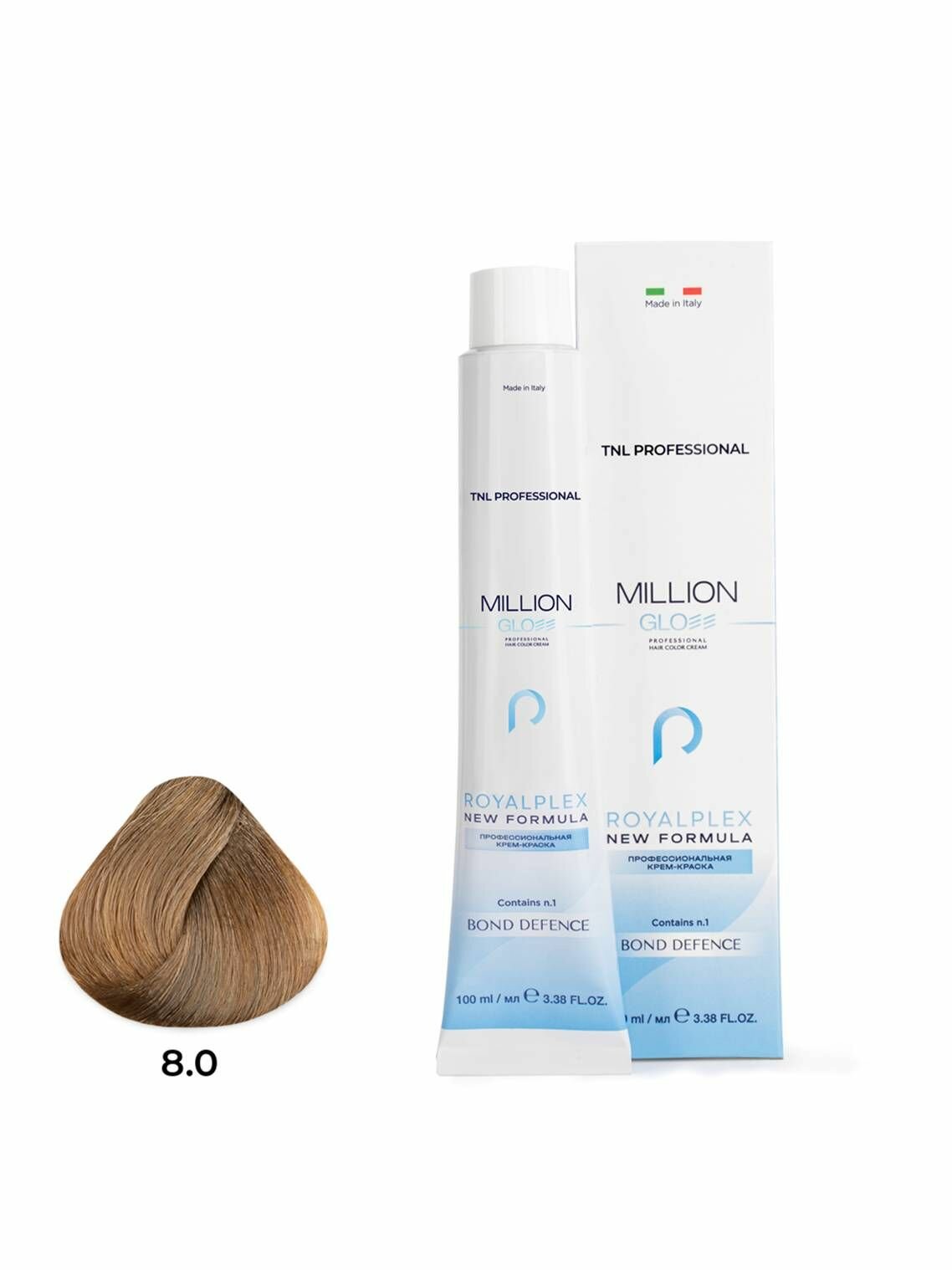 Крем-краска для волос TNL Professional Million Gloss оттенок 8.0