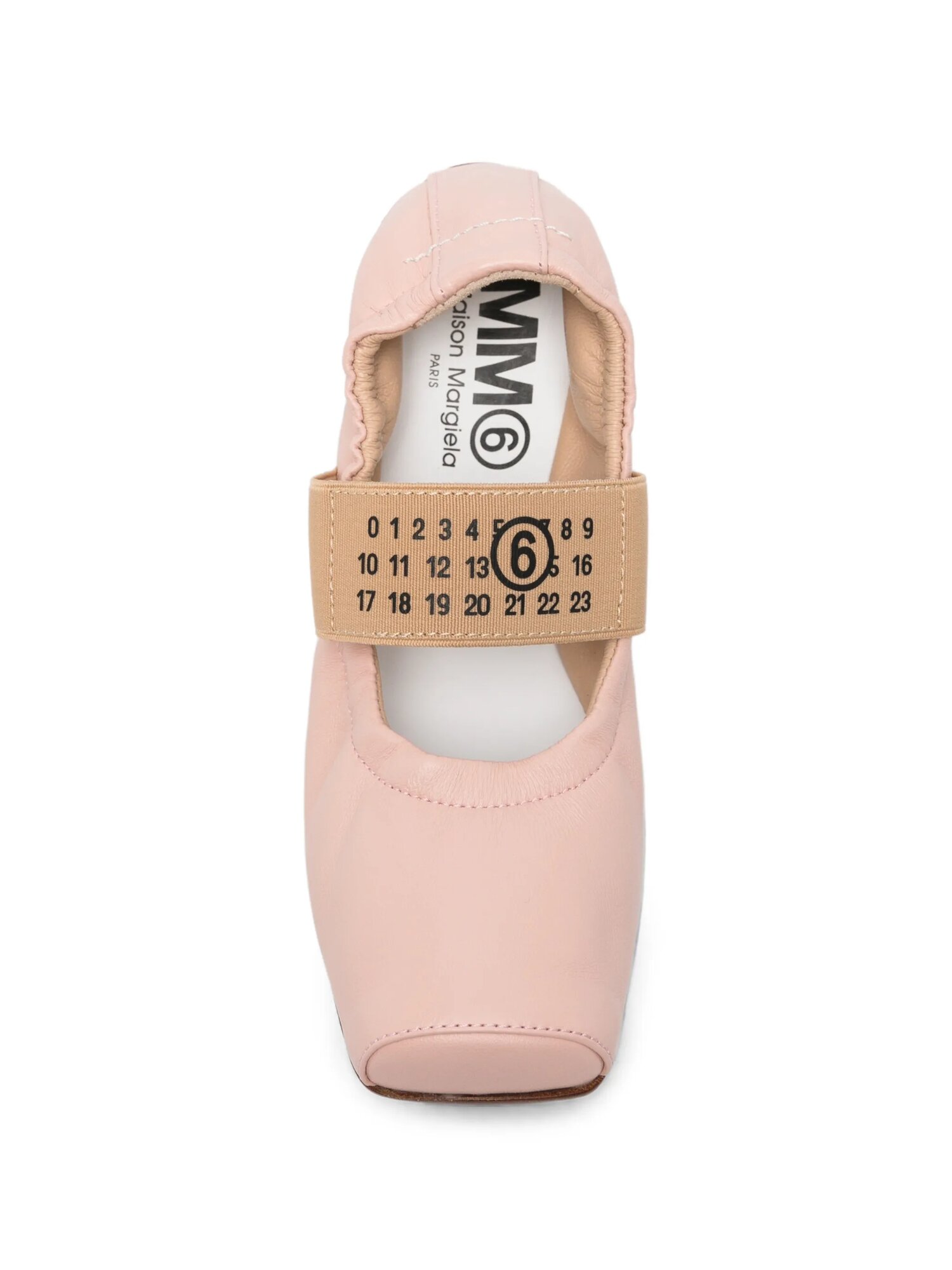 Балетки MM6 Logo-print square-toe ballet flats, размер 33 — фото 1
