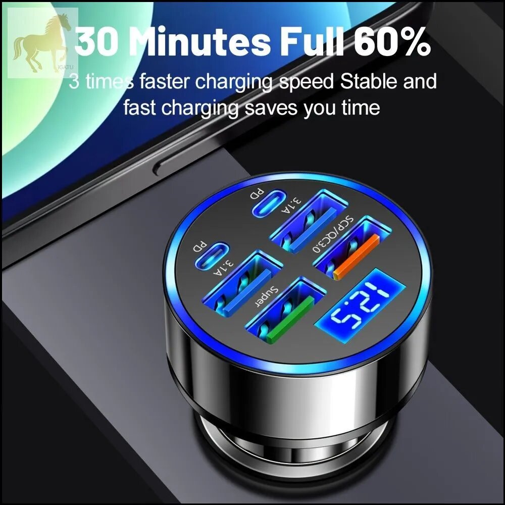 Зарядка премиумавтомобильная 4USB, 2PD
