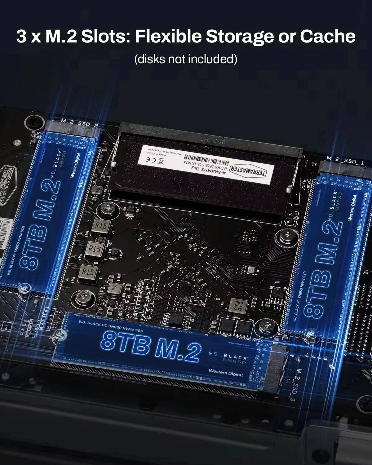 TerraMaster F4-425 Plus 3+4 гибридное сетевое хранилище N150 CPU 16GB RAM
