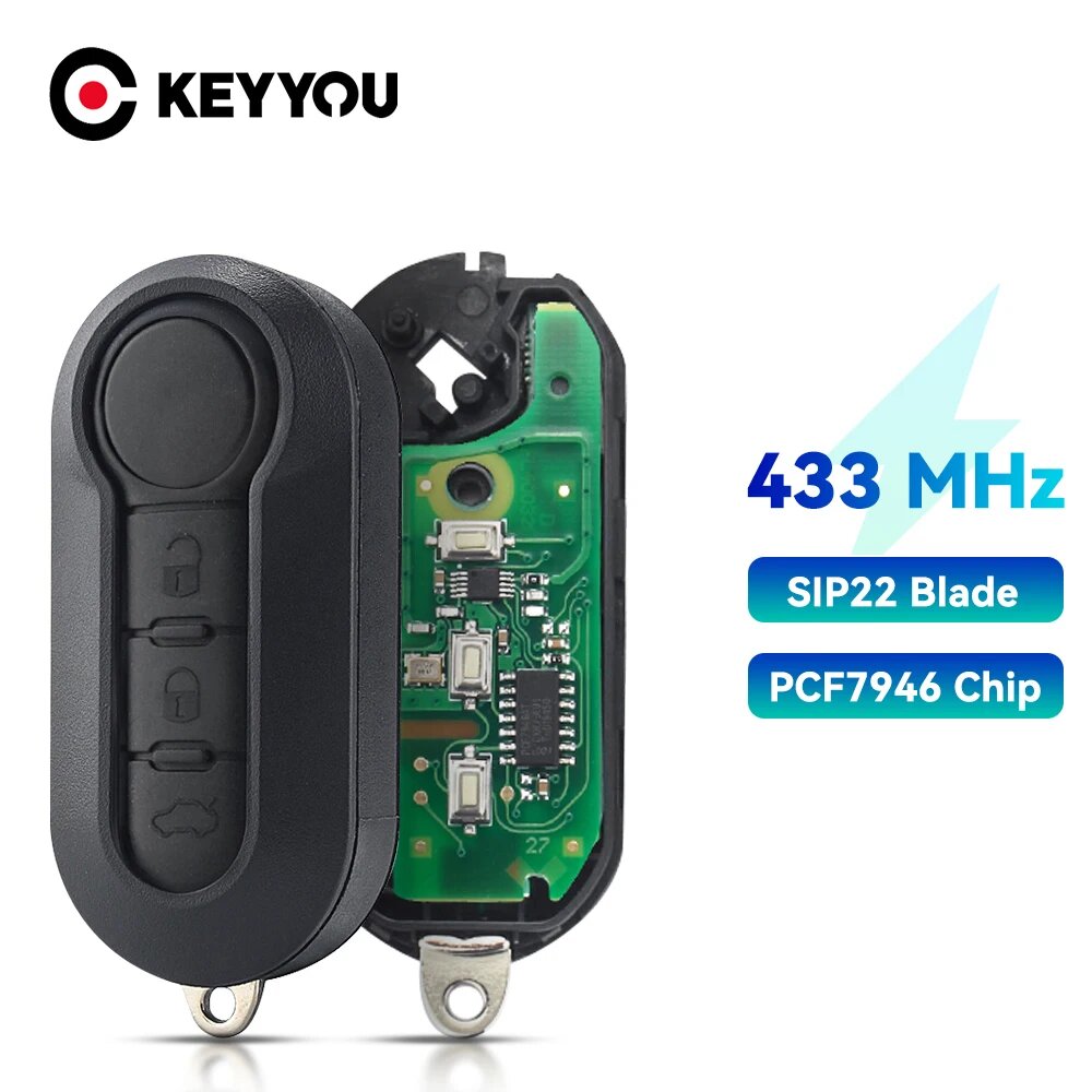 KEYYOU 433MHz PCF7946, 3 кнопки, Marelli System