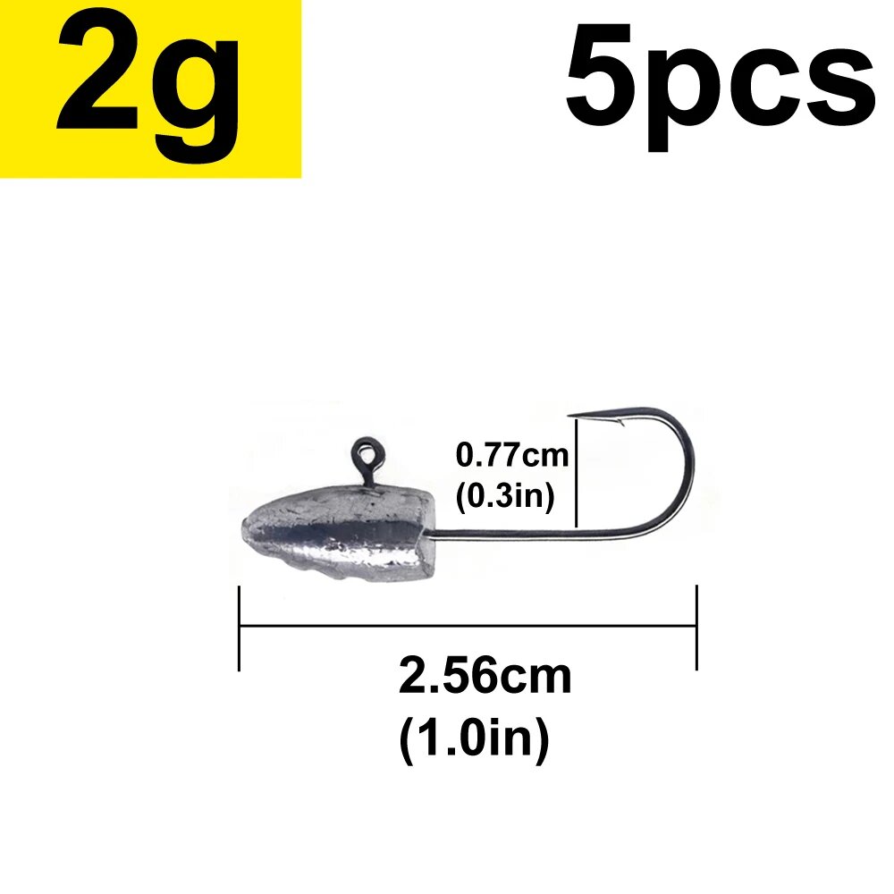 Lurestiker джиг головки свинцовые 2г 3г 5г 7г 10г 5 шт 2g